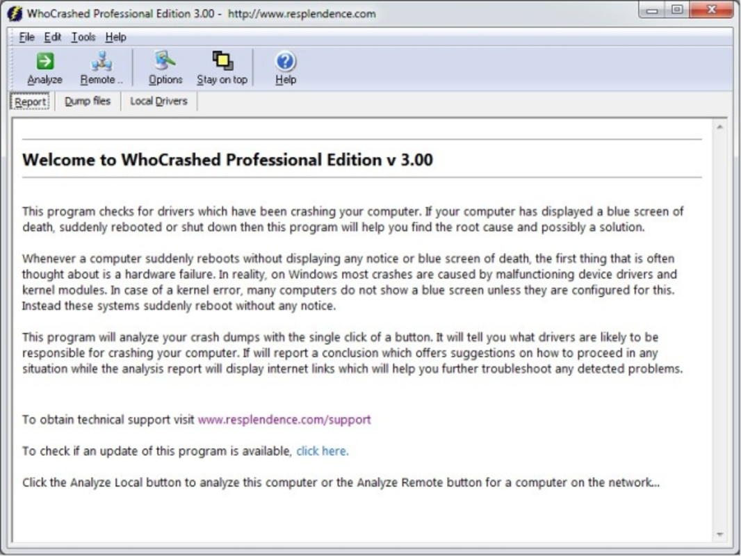WhoCrashed for PC Windows 7.10 Download