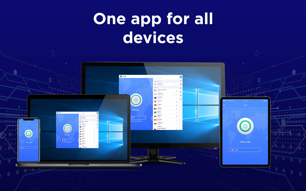 Free VPN by VeePN for PC Windows 1.2.11 Download