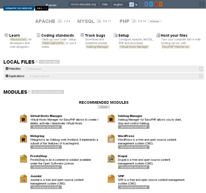 EasyPHP for PC Windows 17.0 Download