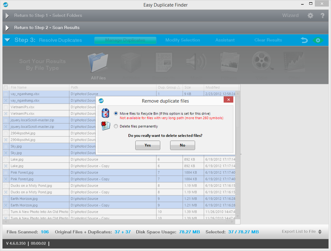 Easy Duplicate Finder for PC Windows 7.36.0.78 Download