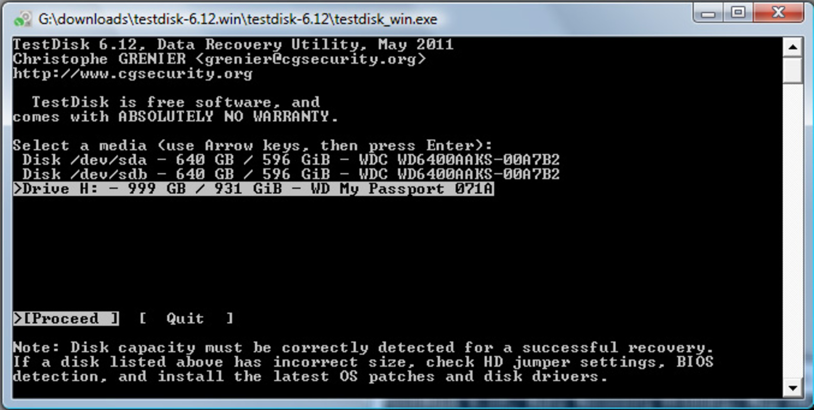 TestDisk for PC Windows 7.2 Download