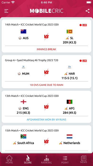 MobileCric for iOS (iPhone/iPad/iPod touch) - Free Download at AppPure