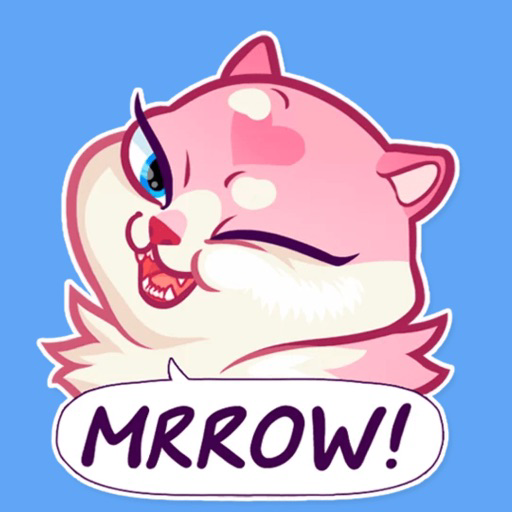 Pink Pussy Cat Stickers For Ios Iphone Ipad Latest Version At 0 29