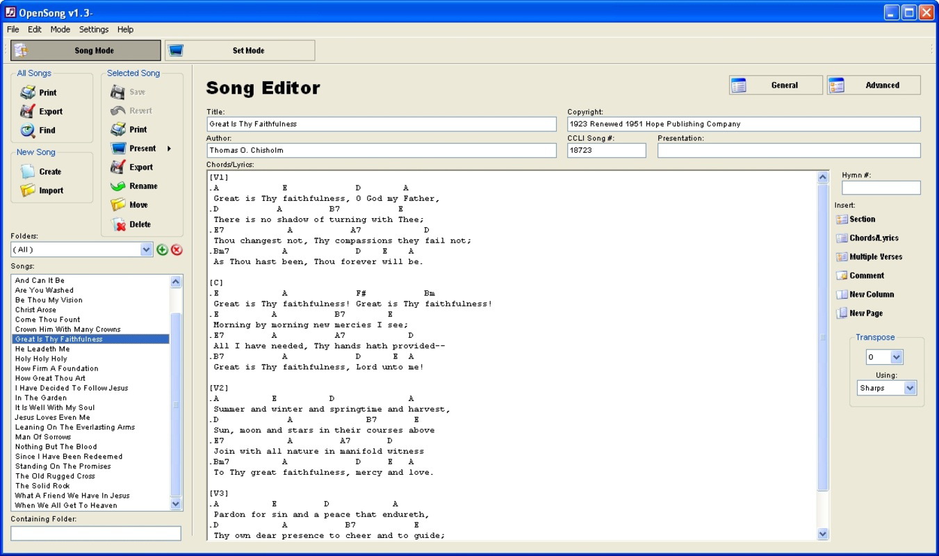 OpenSong for PC Windows 3.4.8 BETA Download