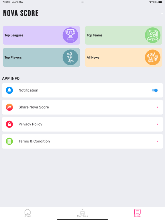 Nova Score - Football Update for iOS (iPhone/iPad/iPod touch) - Free ...