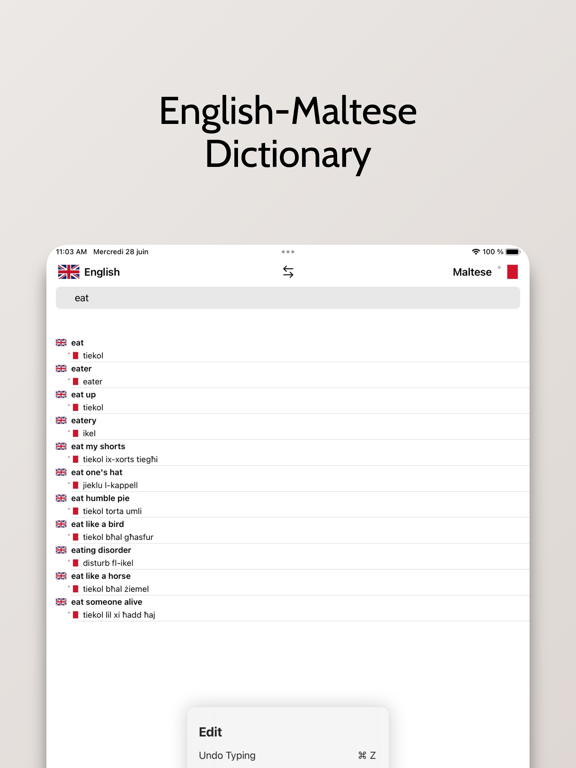Maltese-English Dictionary for iOS (iPhone/iPad) - Free Download at AppPure