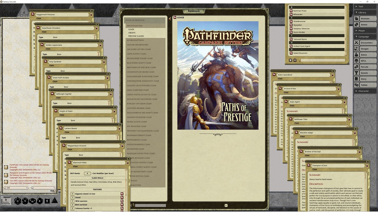 Fantasy Grounds - Pathfinder RPG - Campaign Setting: Paths of Prestige ...