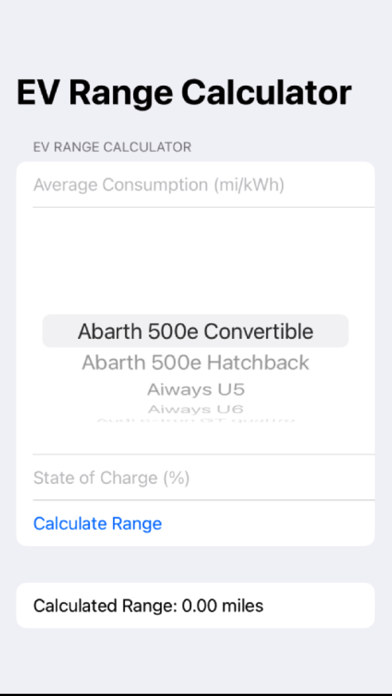 Range Calculator EV for iOS (iPhone/iPad) - Free Download at AppPure
