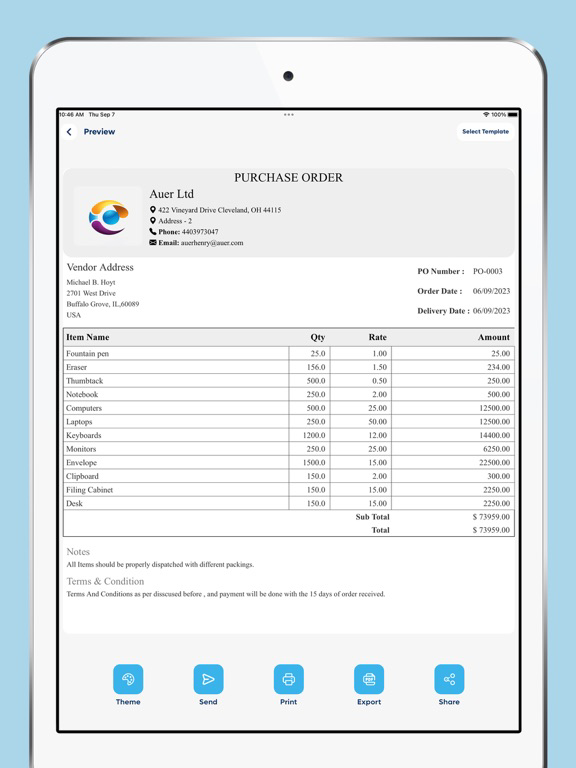 Laden Sie PO - Purchase Order Generator für iOS (iPhone/iPad/iPod touch ...
