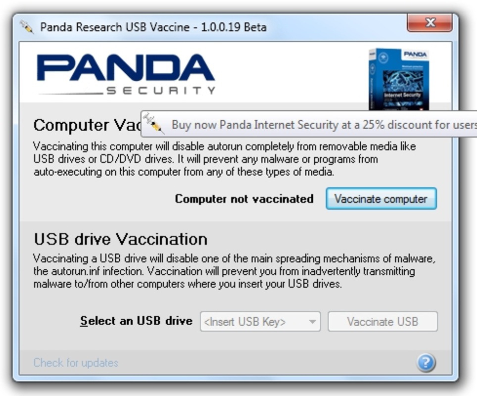 Panda USB Vaccine for PC Windows 1.0.1.4 Download