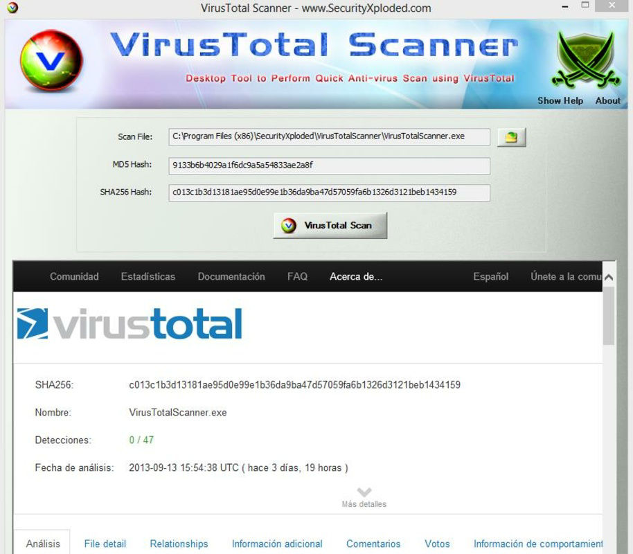 VirusTotal Scanner for PC Windows 8.0.0.0 Download