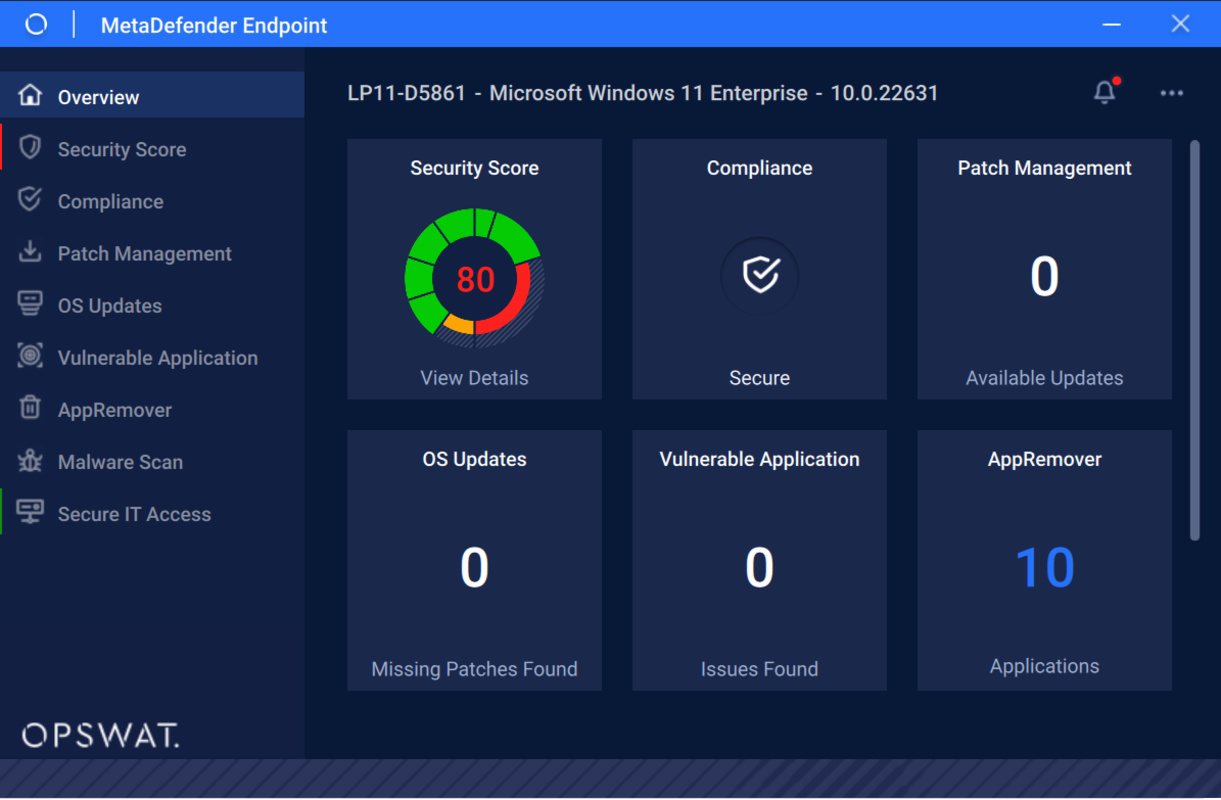Download OPSWAT Security Score Latest 7.7.2411.603 for Windows PC