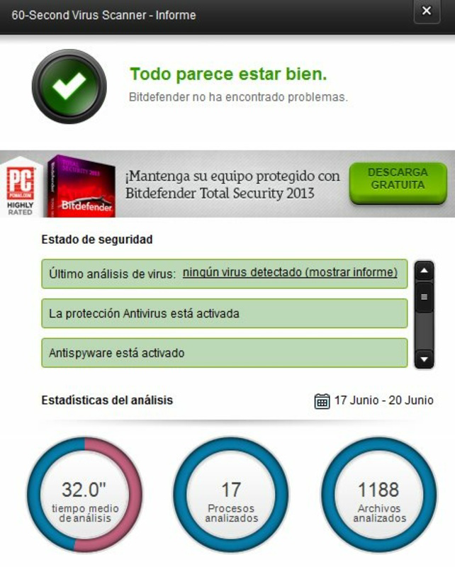 Bitdefender 60-Second Virus Scanner for PC Windows 1.0.2.487 Download