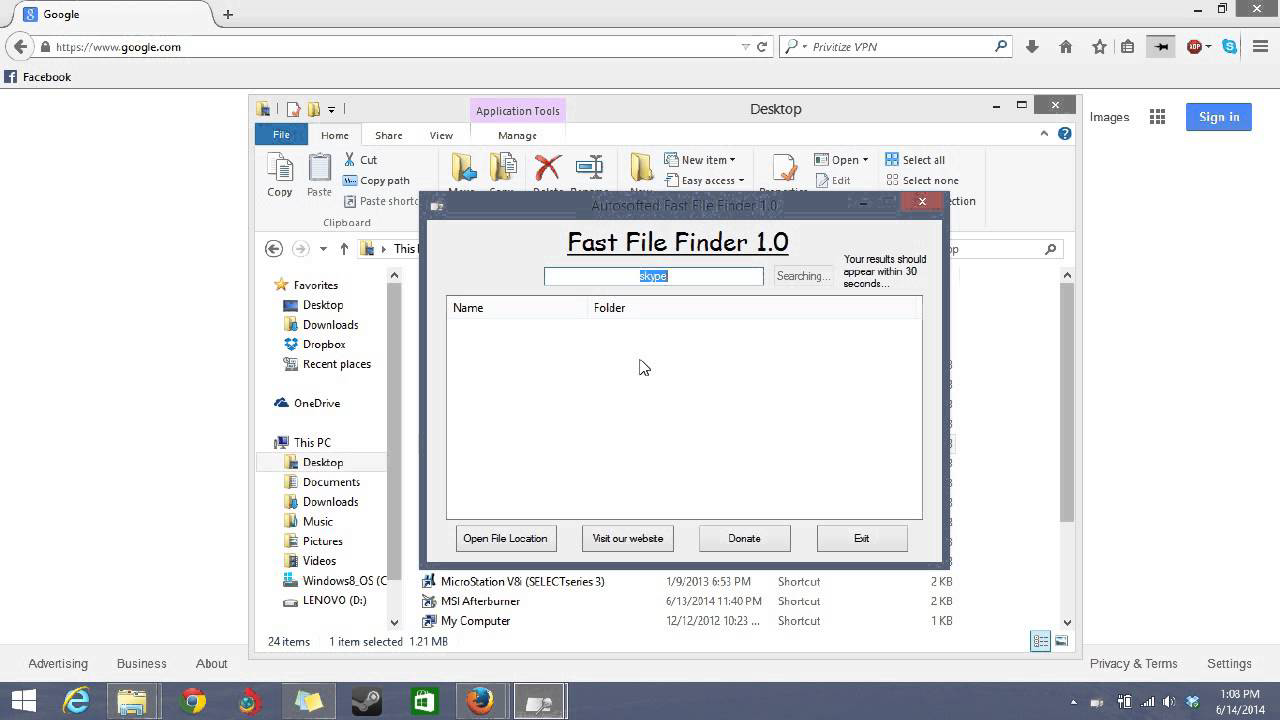 Fast File Finder for PC Windows 1.2 Download