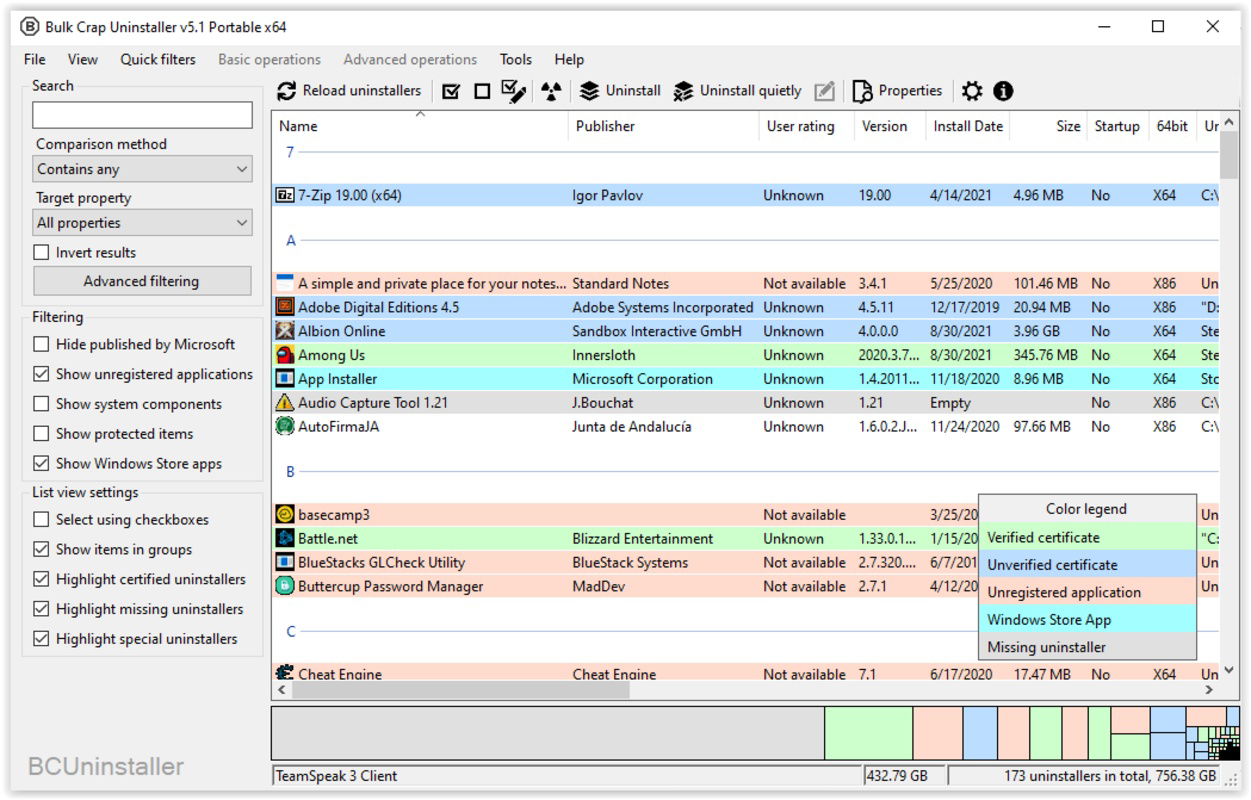 Bulk Crap Uninstaller for PC Windows 6.1 Download