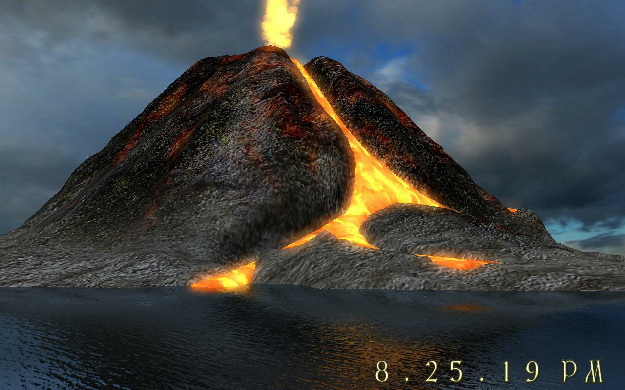 Active Volcano 3D Screensaver for PC Windows Download