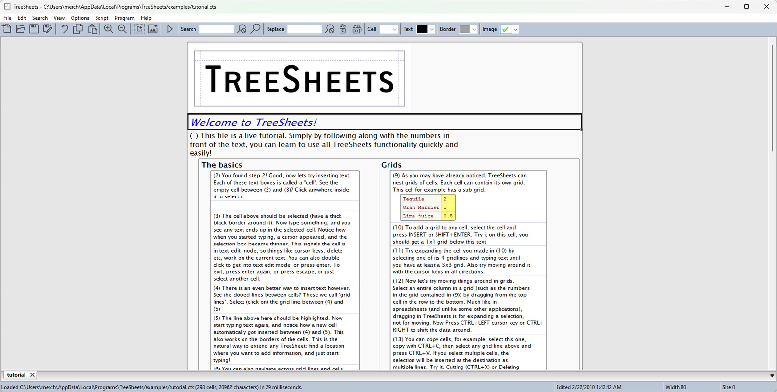Treesheets for PC Windows 2529 Download