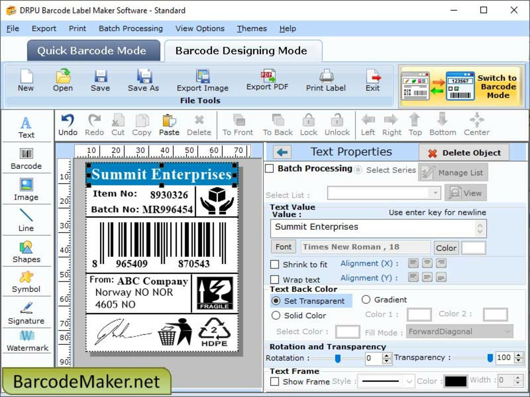 Standard Label Industry Software for PC Windows 6.6 Download