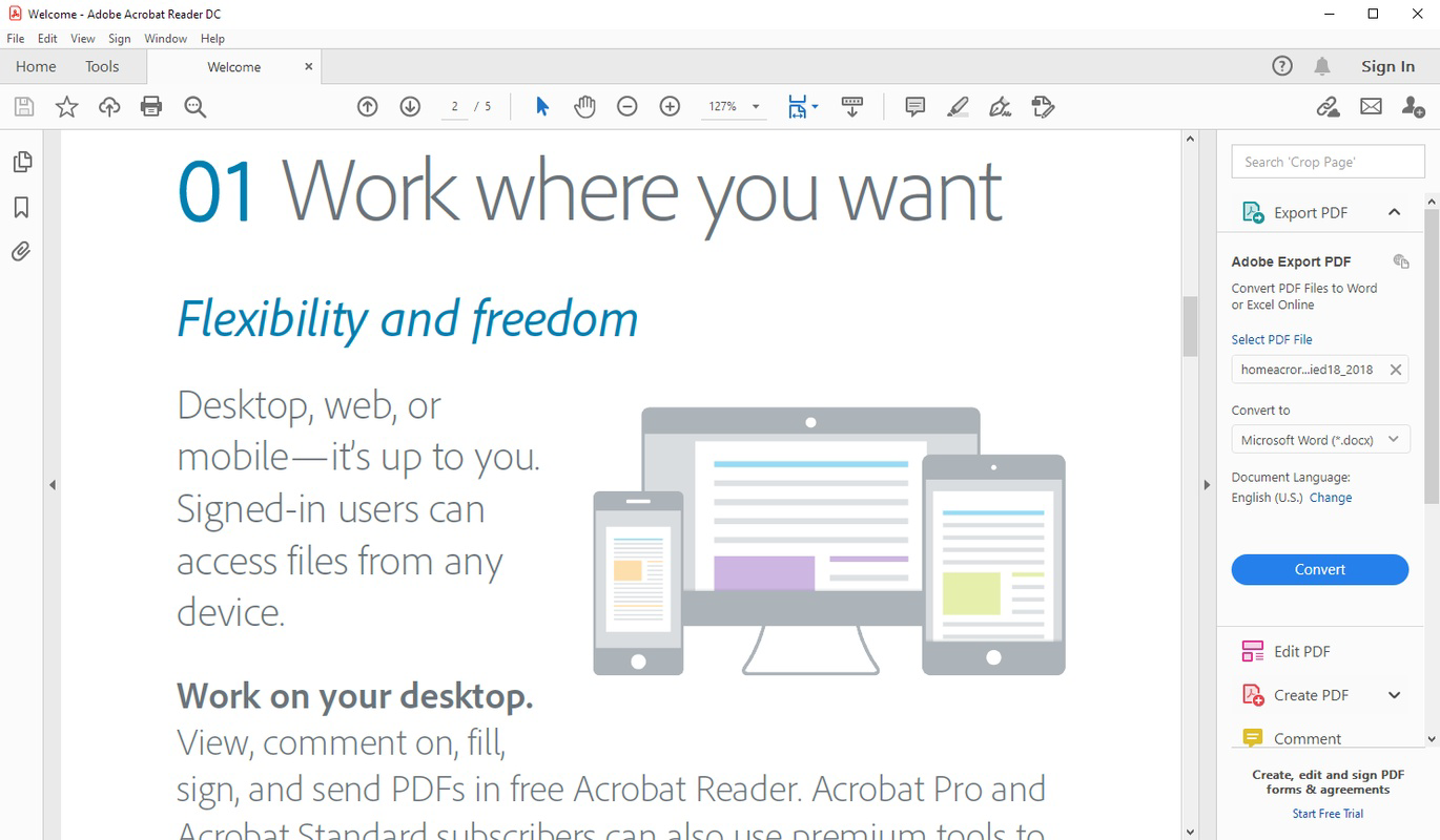 Adobe Acrobat Reader DC for PC Windows 25.001.20937 Download