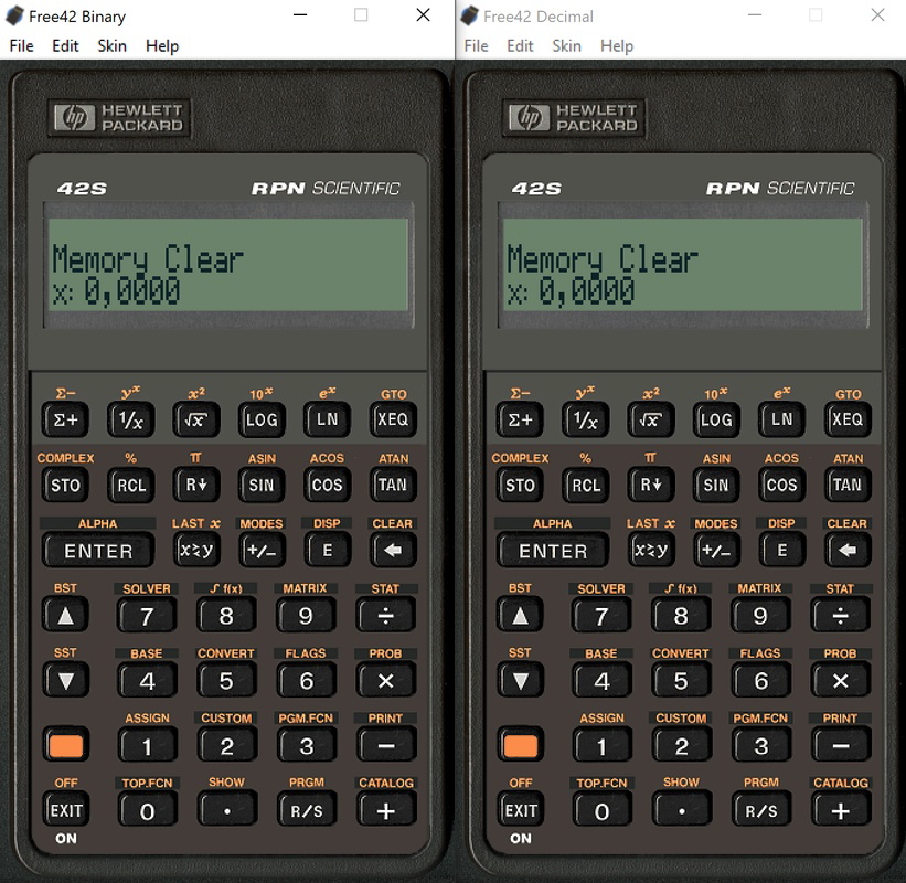 HP-42S Calculator Simulator for PC Windows 2.5.7 Download