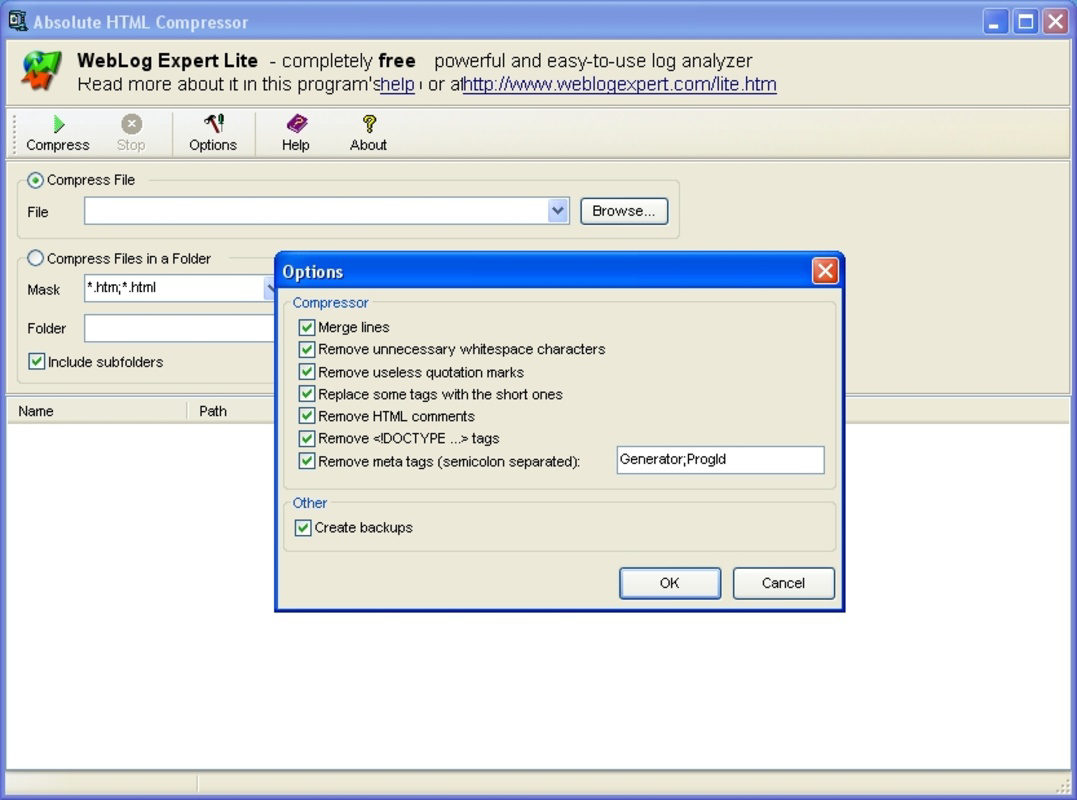 Absolute HTML Compressor for PC Windows 1.14 Download