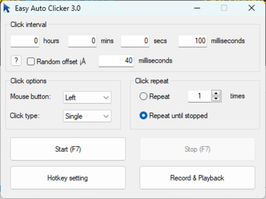 Easy Auto Clicker for PC Windows 3.0 Download