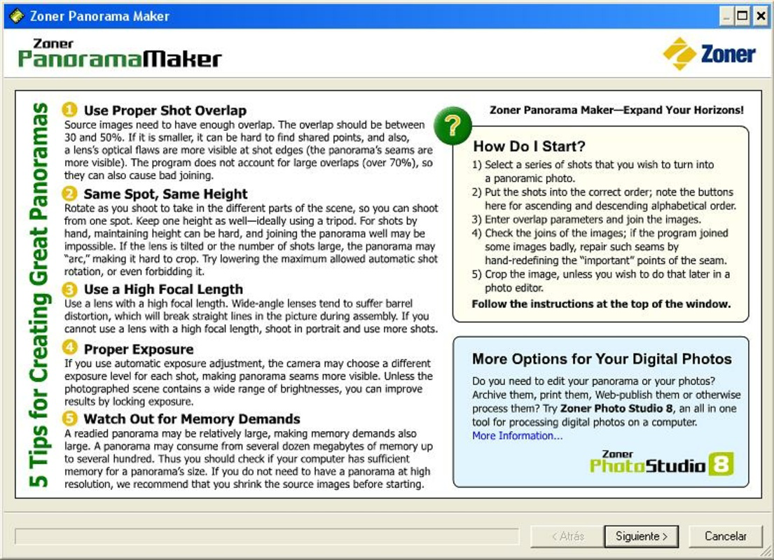 Zoner Panorama Maker for PC Windows 1.0 Download
