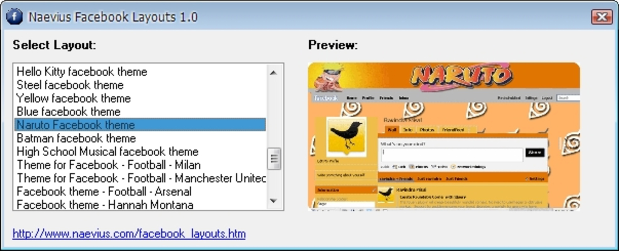 Naevius Facebook Layout for PC Windows 1.0 Download