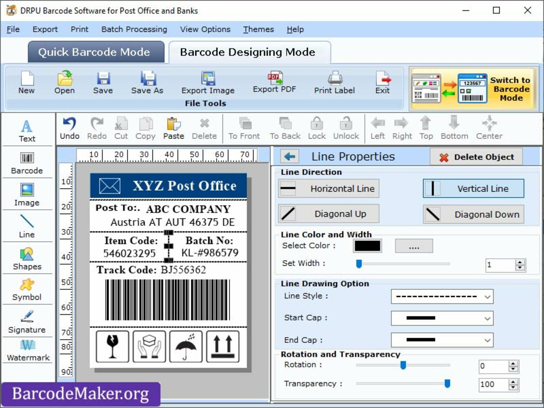 Post Office Barcode Generator for PC Windows 6.5 Download