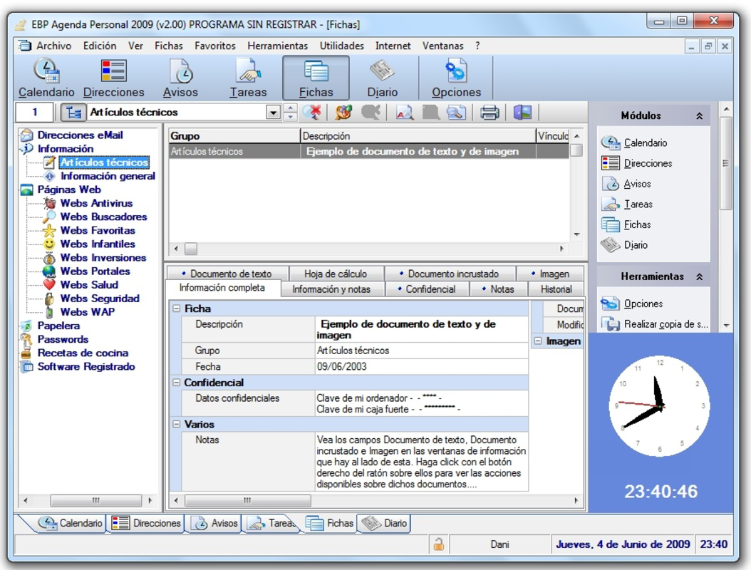 EBP Agenda Personal for PC Windows 2010 Download