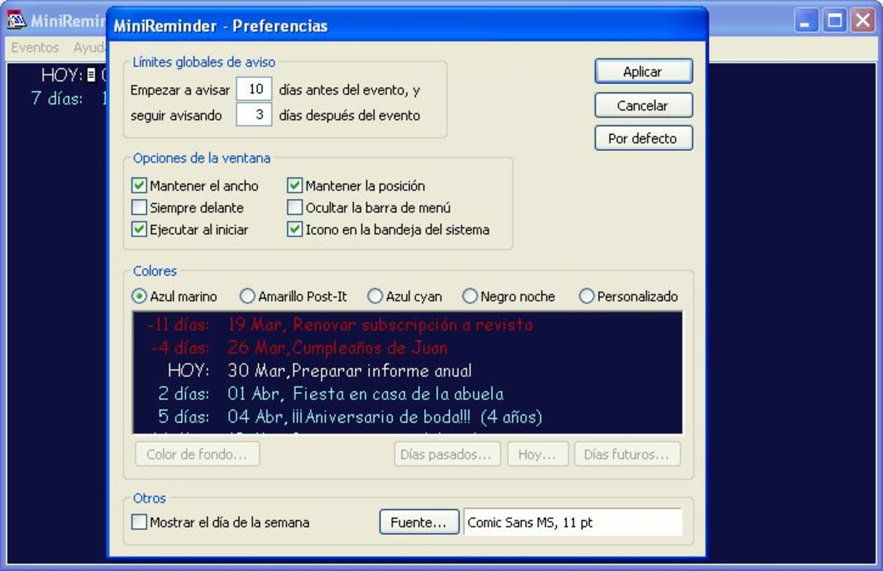 MiniReminder for PC Windows 1.41 Download