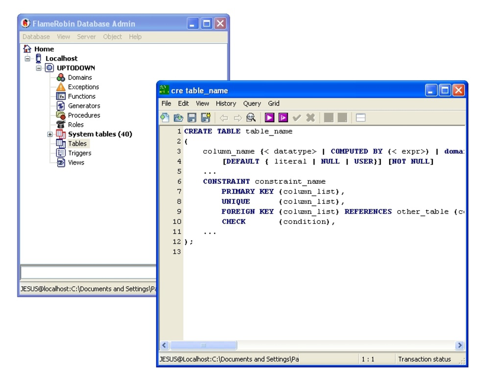FlameRobin for PC Windows 0.92 Download