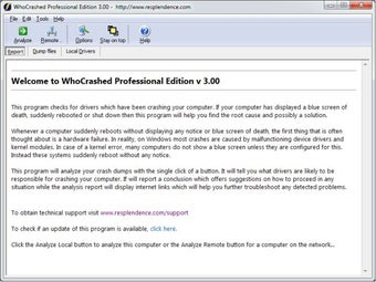 WhoCrashed for PC Windows 7.01 Download