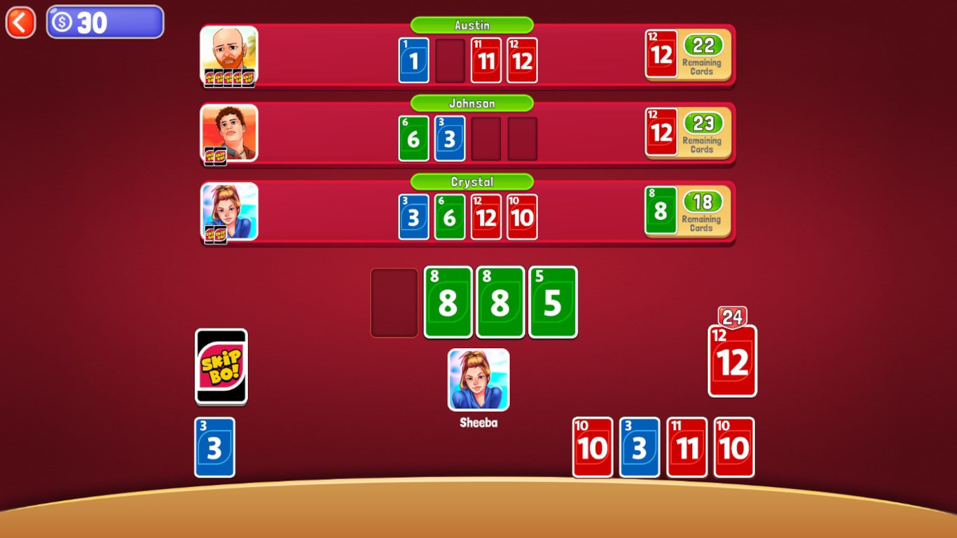 Skip-Bo Free: Sequencing Fun Card game for PC Windows Download