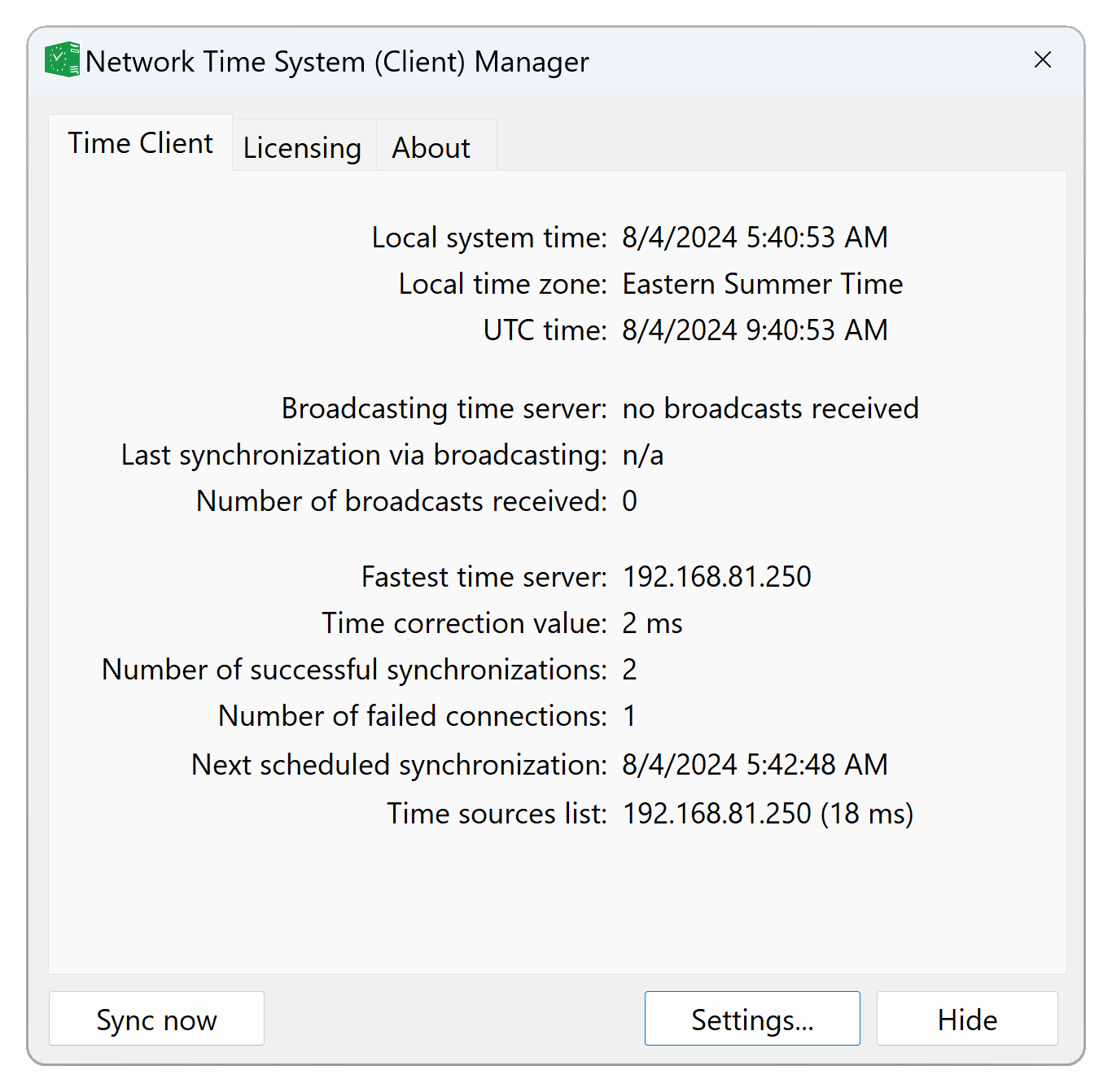 Network Time System - NTP Client for PC Windows Download