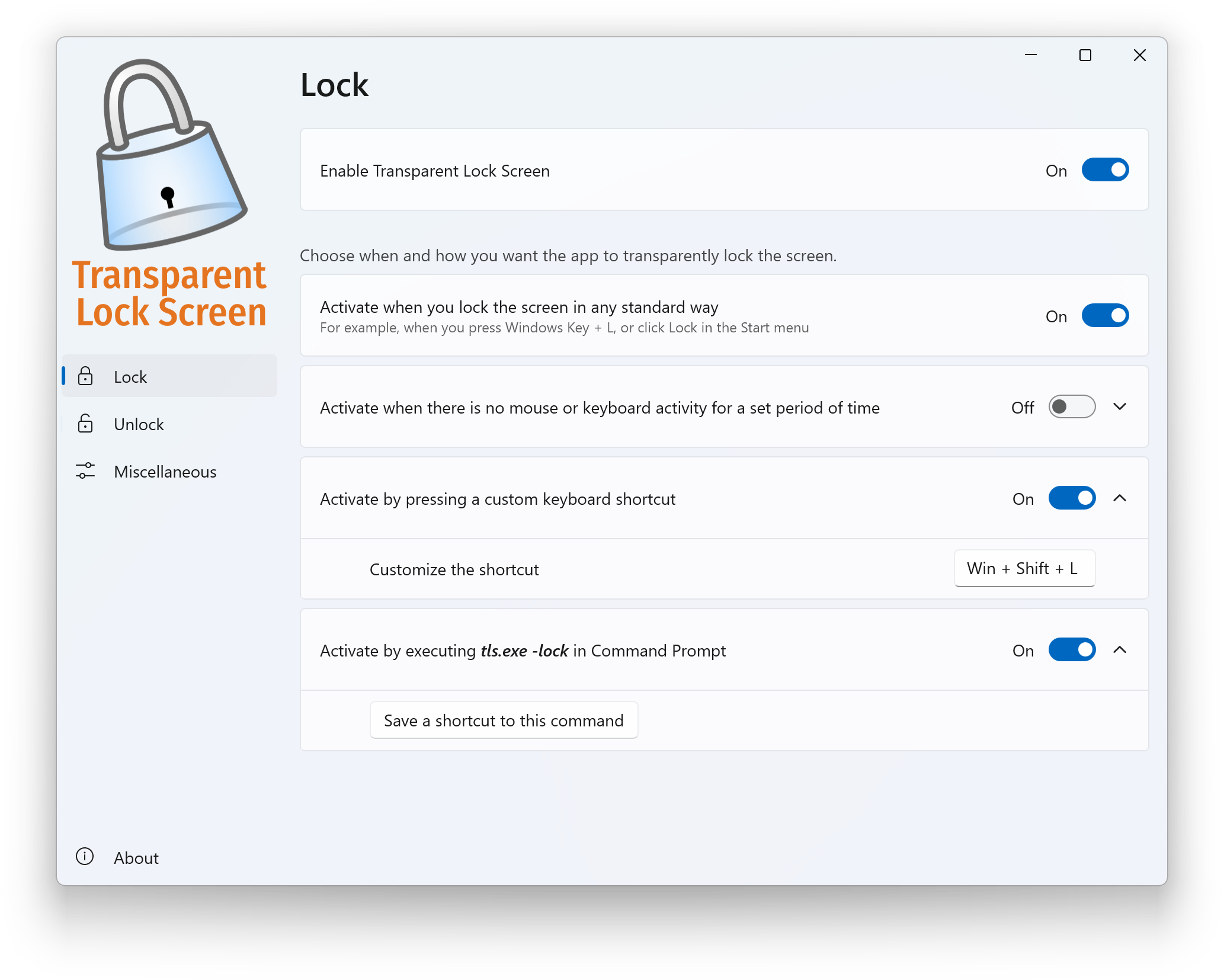 Transparent Lock Screen for PC Windows Download