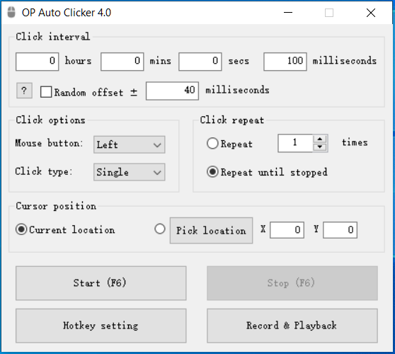 OP Auto Clicker for PC Windows Download