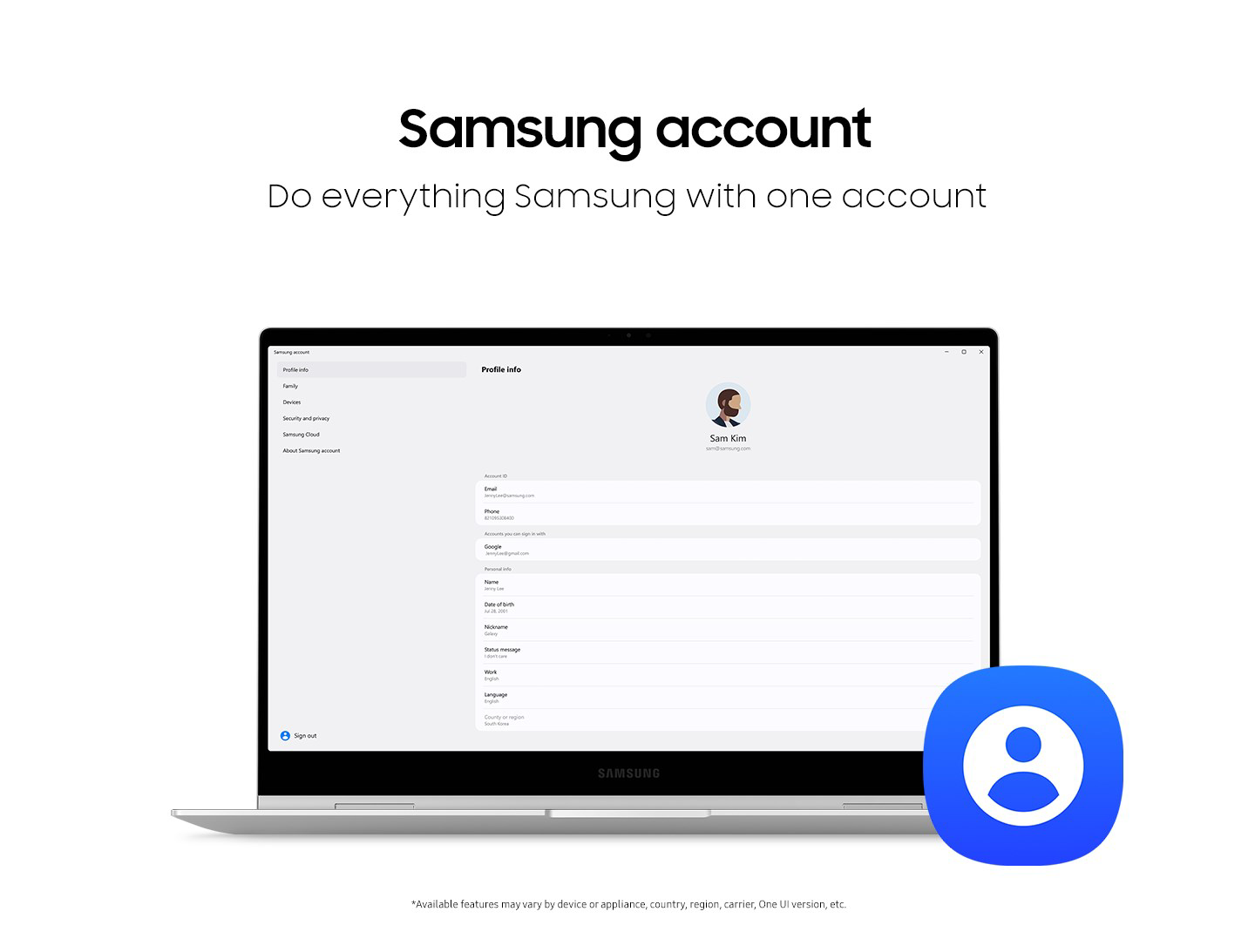 Samsung account for PC Windows Download