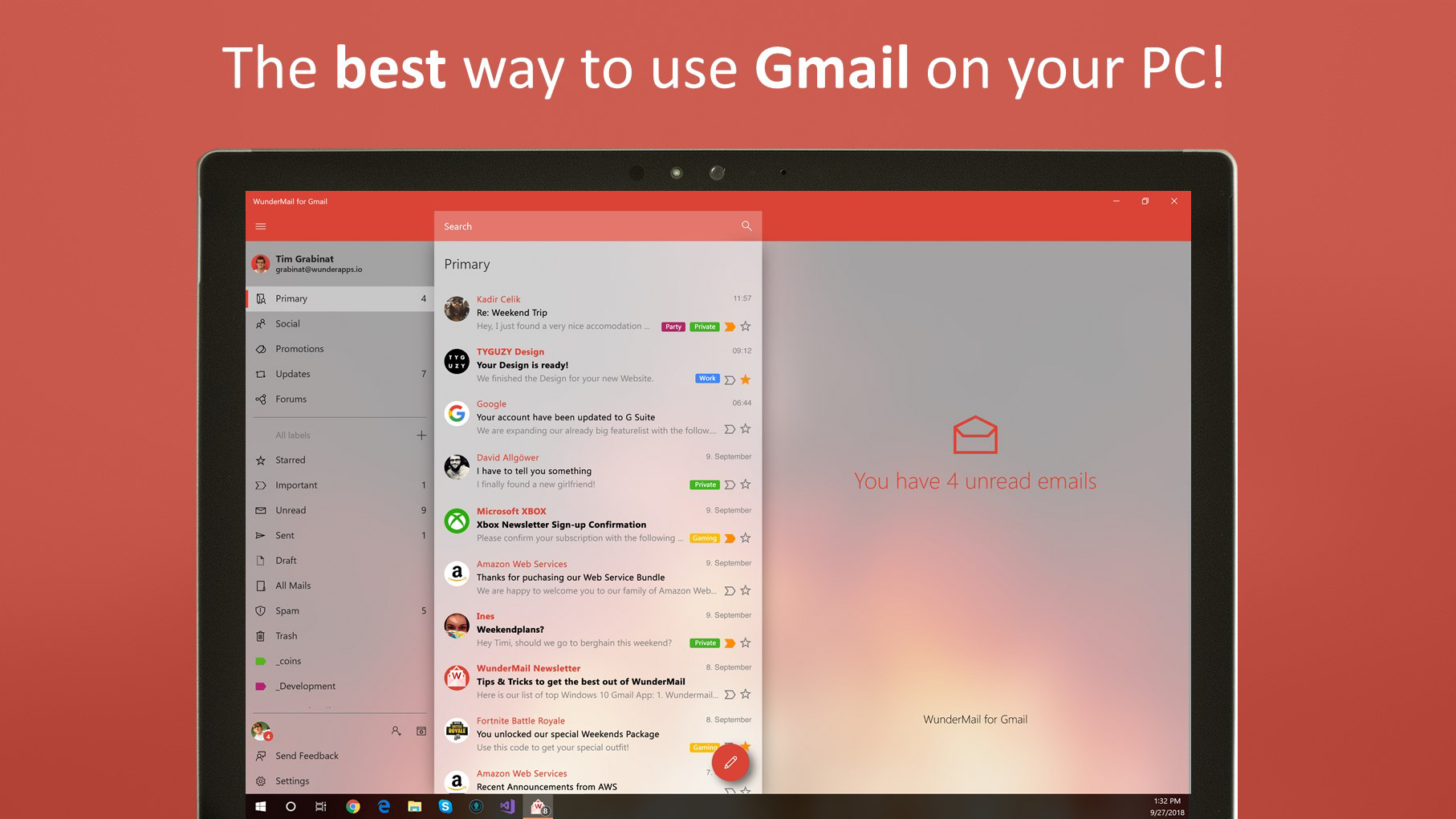 WunderMail - Native Mail App for PC Windows Download