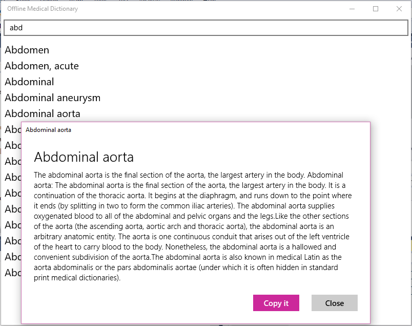 Offline Medical Dictionary for PC Windows Download