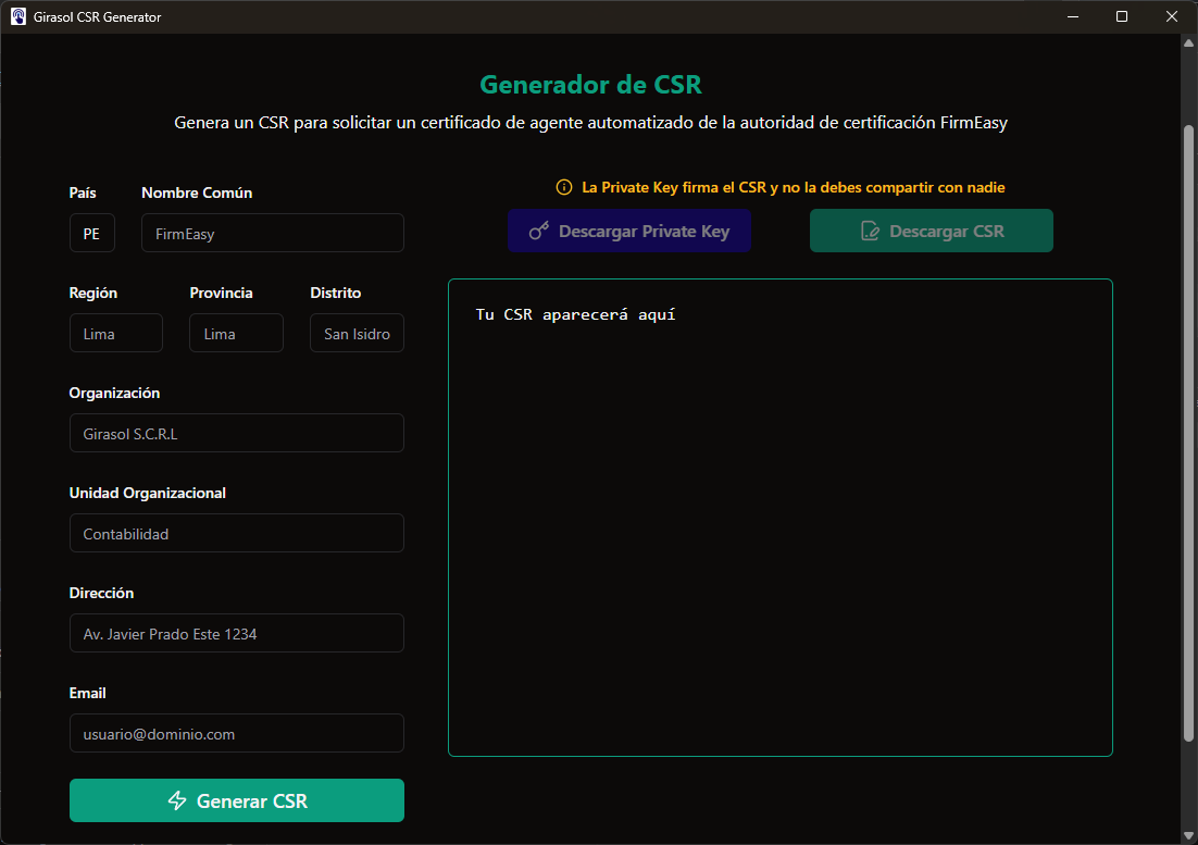 Girasol CSR Generator for PC Windows Download