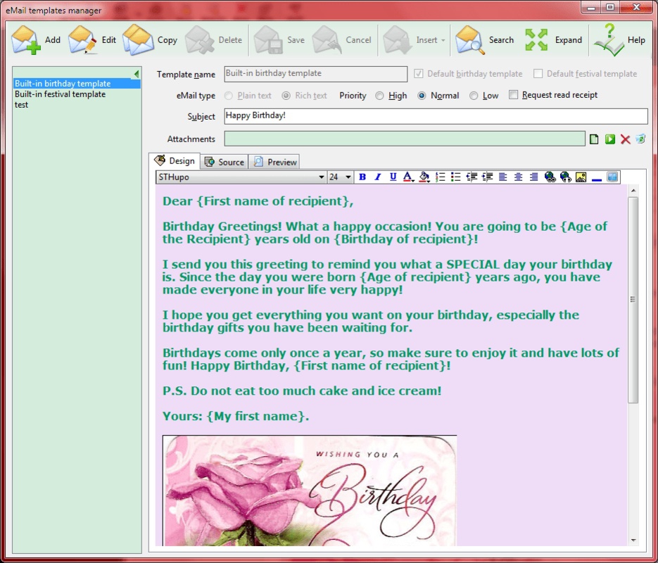 Auto Mail Sender™ Birthday Edition for PC Windows 14.0 Download