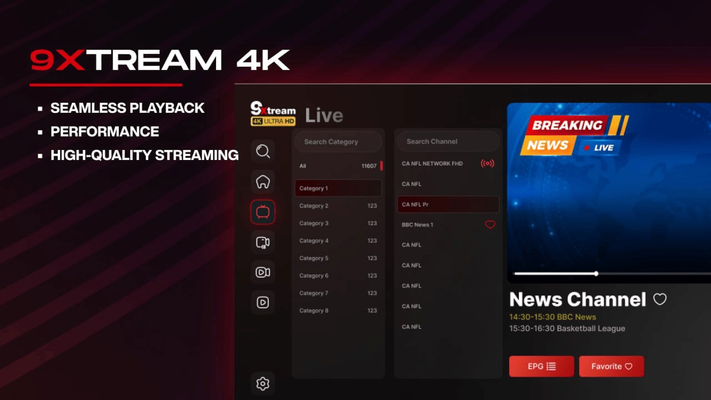 9Xtream 4K Player for PC Windows Download