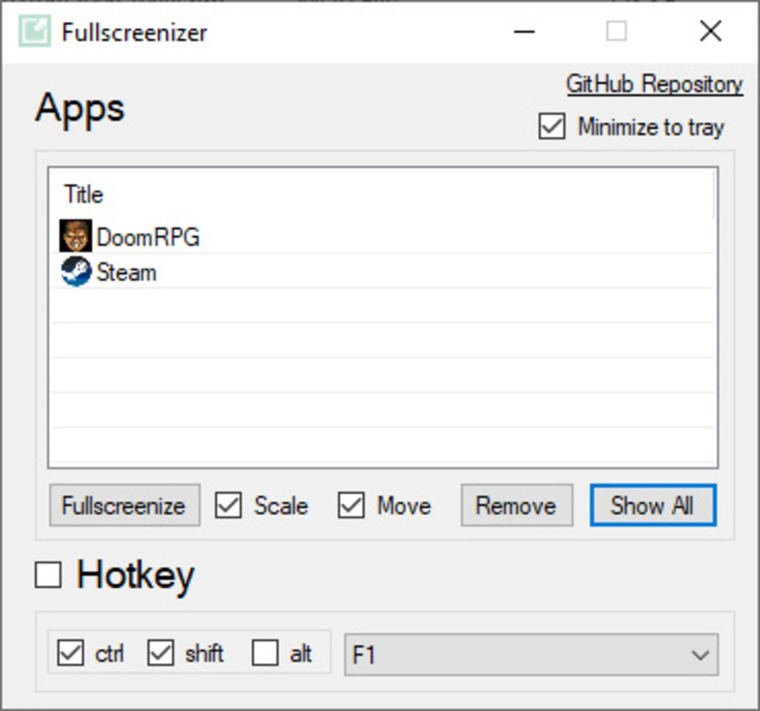 Fullscreenizer for PC Windows 1.0 Download