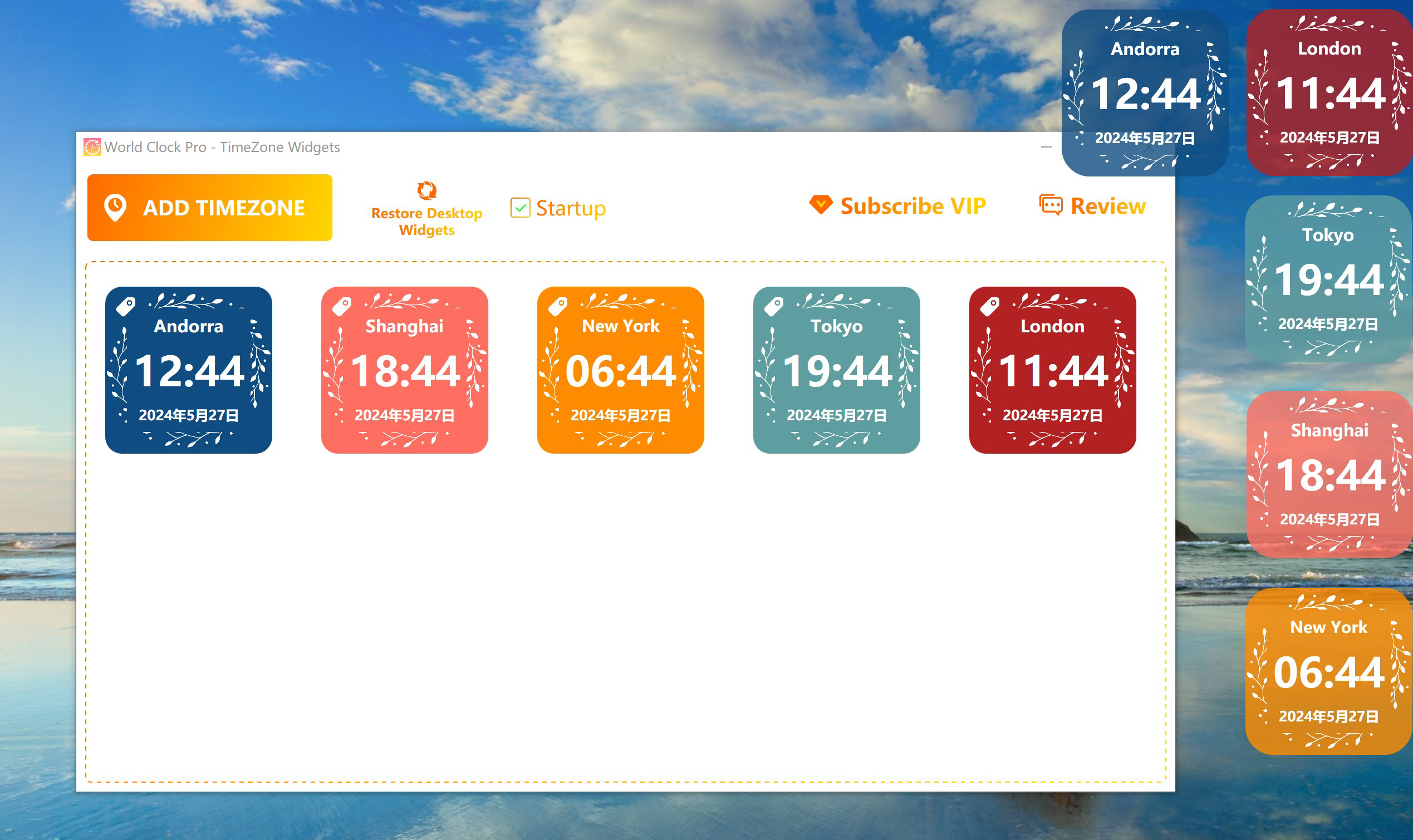 World Clock Pro - TimeZone Widgets for PC Windows Download