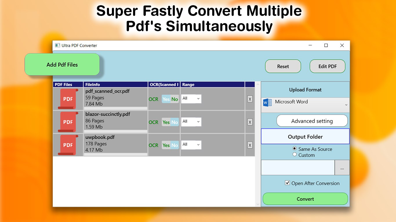 PDF Converter Pro : PDF To DOCX for PC Windows Download