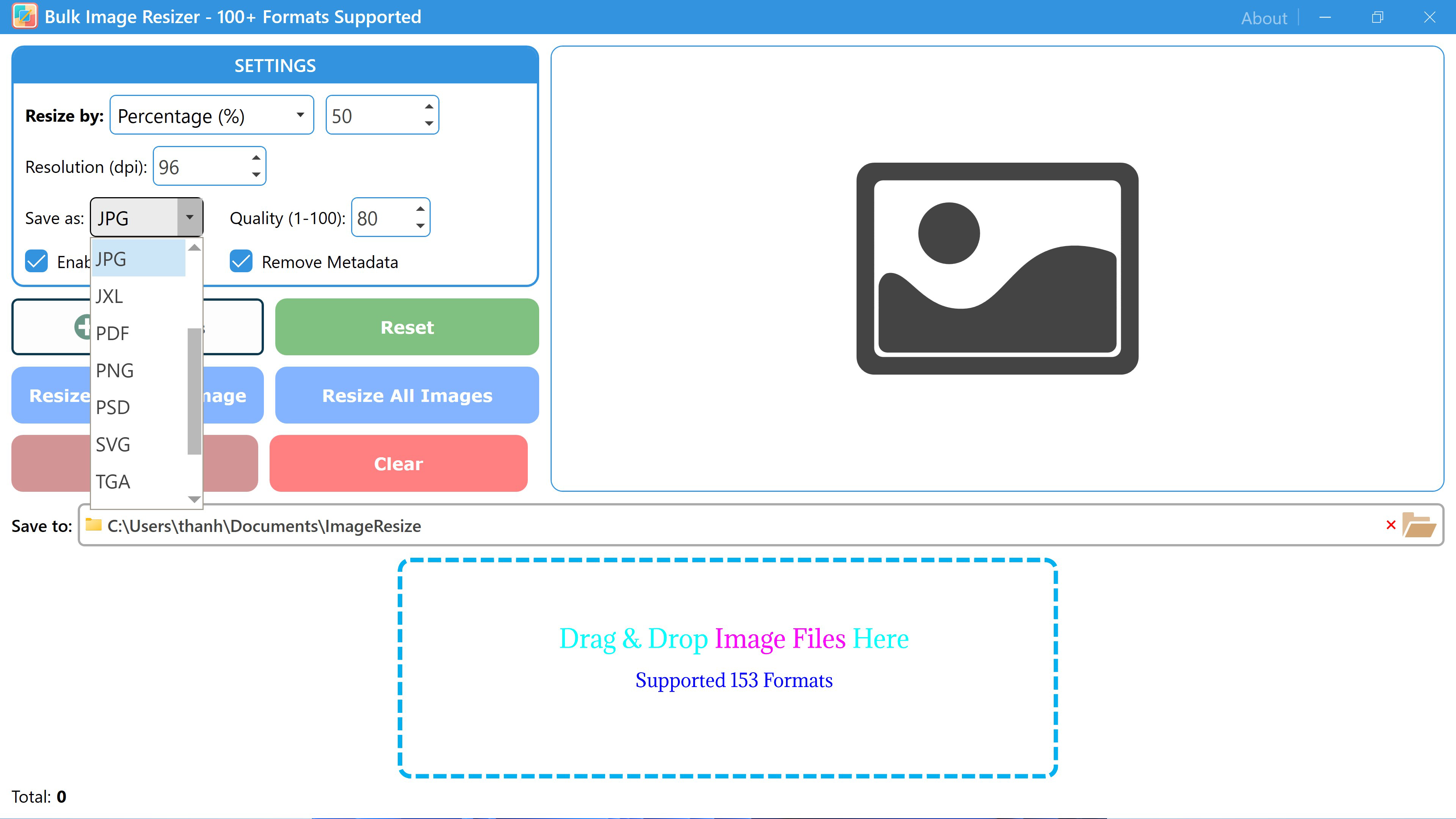 Bulk Image Resizer - 100+ Formats Supported for PC Windows Download