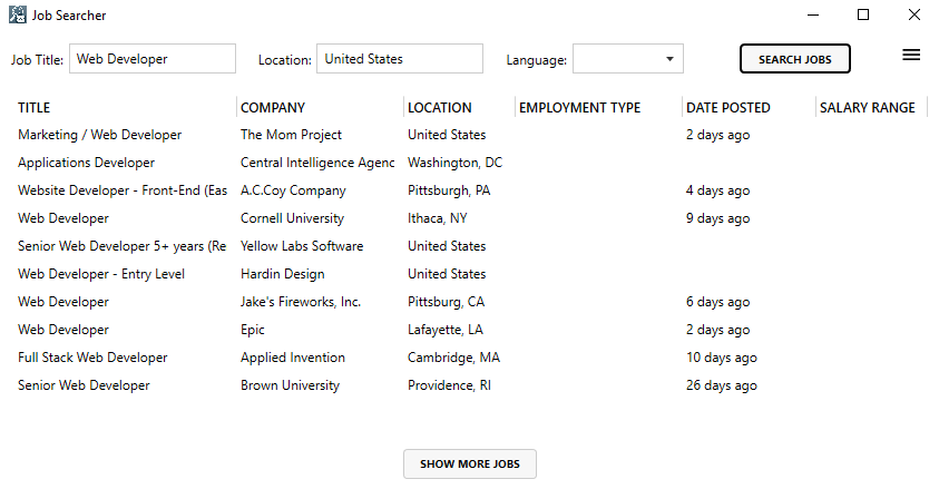 Job Searcher for PC Windows Download
