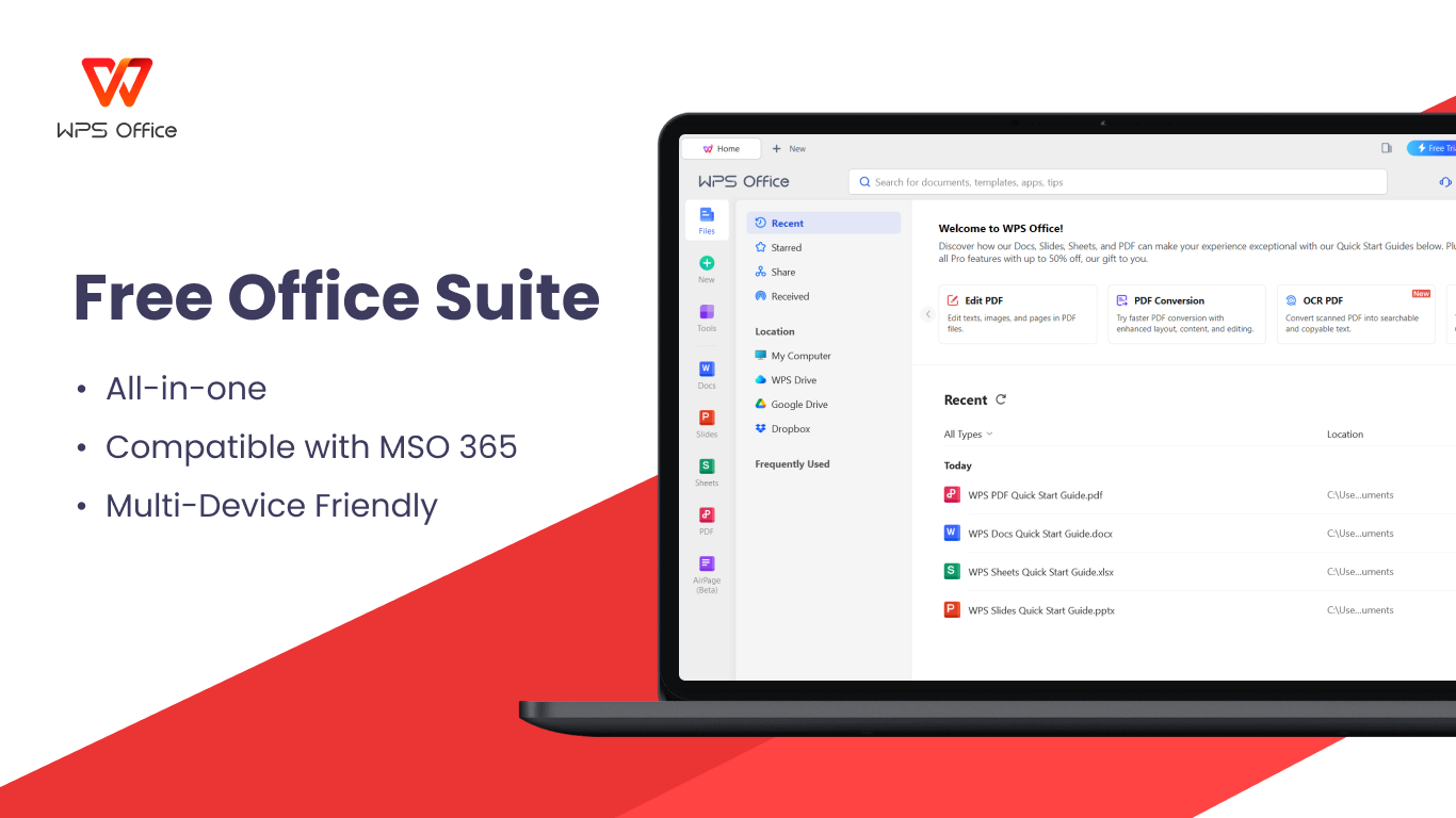 WPS Office Suite - PDF, Docs, Spreadsheet, Slide View & Edit for PC ...