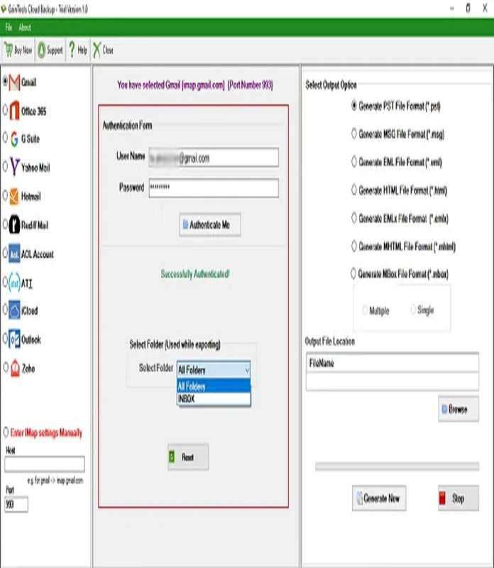 Download GainTools Gmail Backup Tool Latest 1.0 for Windows PC